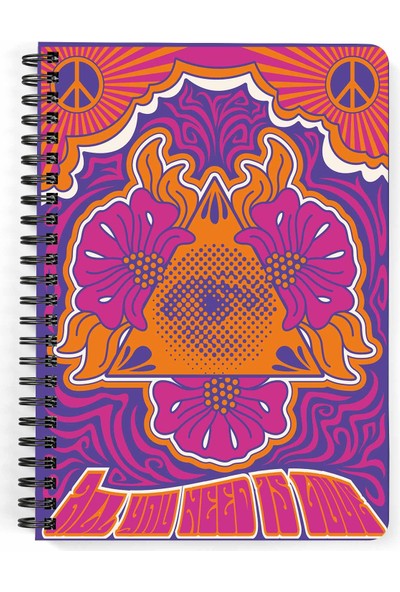 Astak Rengarenk Baskılı Ahşap Kapaklı Defter 15X20 cm DFT5173