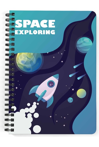 Astak Space Exploring Baskılı Ahşap Kapaklı Defter 15X20 cm DFT5164