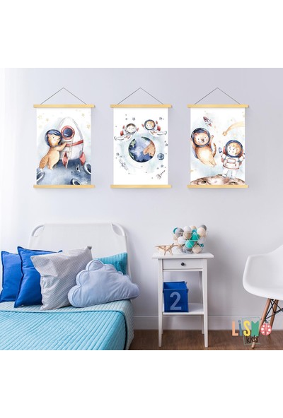 Gezegenler 3'lü Çocuk Odası Kanvas Poster Gezegenler 3'lü Çocuk Odası Kanvas Poster
