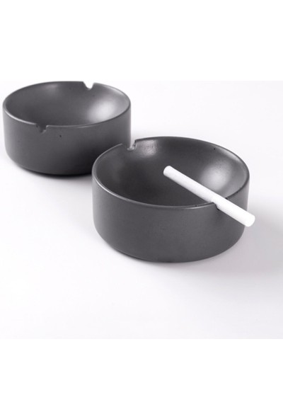 Lukka Home Modern Yuvarlak Koyu Gri Beton Kül Tablası Lukka Home Modern Yuvarlak Koyu Gri Beton Kül Tablası
