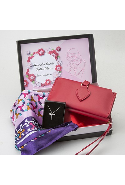 Fotomcity Kişiye Özel Telefon Bölmeli Kırmızı Renk Kadın Cüzdanı ve Melek Kolye Fular Set Fotomcity Kişiye Özel Telefon Bölmeli Kırmızı Renk Kadın Cüzdanı ve Melek Kolye Fular Set