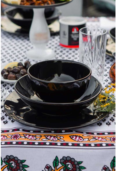 Refikadan Simsiyah 24 Parça 6 Kişilik Seramik Yemek Takımı Refikadan Simsiyah 24 Parça 6 Kişilik Seramik Yemek Takımı