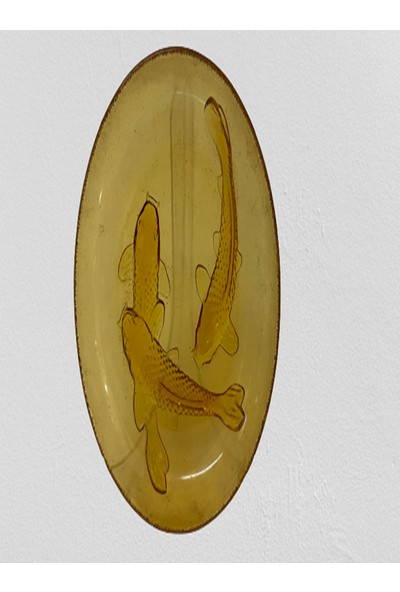 Ayberk Antika Balıklı Kahvaltı Tabağı Kullanıma Uygun 20X20 cm