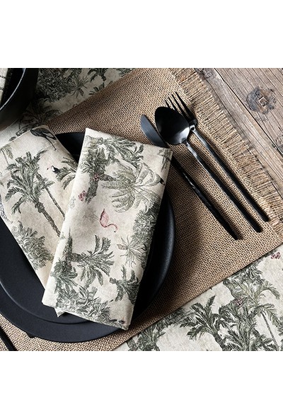 Sertex Home Tropikal Desenli 4'lü Set Kumaş Peçete Sertex Home Tropikal Desenli 4'lü Set Kumaş Peçete