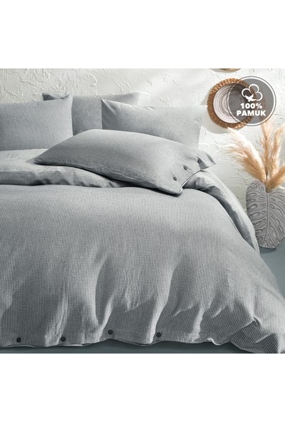 Yataş Bedding Arve Çift Kişilik Armürlü Pike Nevresim Takımı - Gri