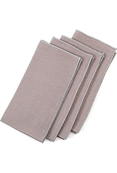 Vanelli Home Vizon Keten Kenarları Gümüş Sim Overloklu 4 Lü Peçete Seti CVICD1C00C00X00001-43 Vanelli Home Vizon Keten Kenarları Gümüş Sim Overloklu 4 Lü Peçete Seti CVICD1C00C00X00001-43