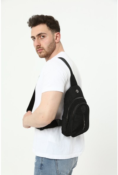 Luvenis Unisex Krinkıl Body Bag Çapraz Askılı Omuz ve Bel Çantası