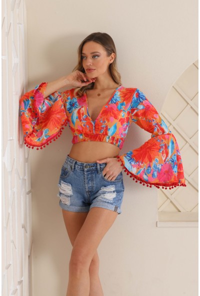 Malven Kadın Pamuklu Uzun Kollu Crop Malven Kadın Pamuklu Uzun Kollu Crop