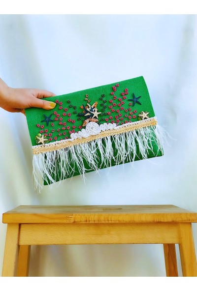 Bivalvia Accessories Hestia Yeşil Clutch Çanta Bivalvia Accessories Hestia Yeşil Clutch Çanta