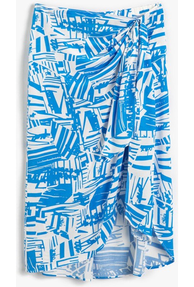 Koton Geometrik Desenli Asimetrik Midi Pareo Etek