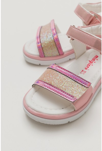 Minipicco Kız Cocuk Pudra Ortopedik Destekli Çocuk Sandalet