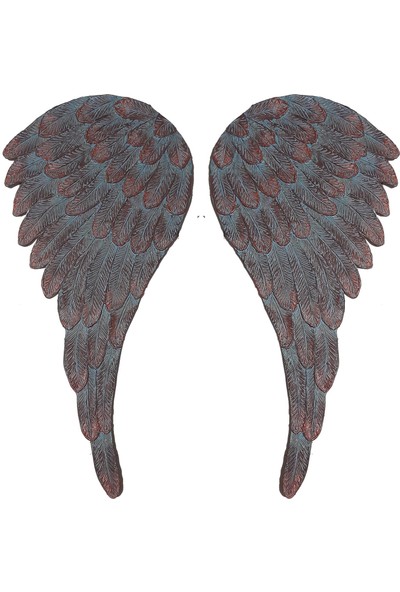 Larya Design Tablo Kahve Yeşil Eskitme Kanatlar