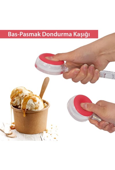 Gondol Bas-Parmak Dondurma Kaşığı Kırmızı