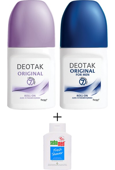 Deotak Original Roll-On Deodorant Women + Men 35 ml + Sebamed Duş Jeli 20 ml