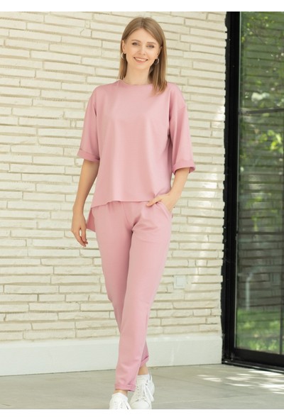 Su Peri Butik Duble Kol Krep Ikili Takım