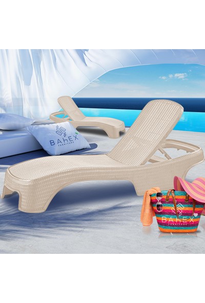 Bahex Brezza Royal Rattan Şezlong 2 Adet 2536 Lüx Havuz & Plaj Şezlongu 3 Kademeli Katlanır Bahex Brezza Royal Rattan Şezlong 2 Adet 2536 Lüx Havuz & Plaj Şezlongu 3 Kademeli Katlanır