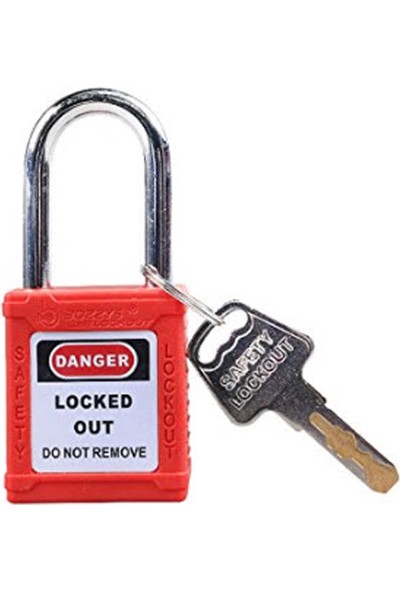 Kaizen Market 38MM Paslanmaz Çelik Emniyet Asma Kilit (Kırmızı) Kaizen Market 38MM Paslanmaz Çelik Emniyet Asma Kilit (Kırmızı)