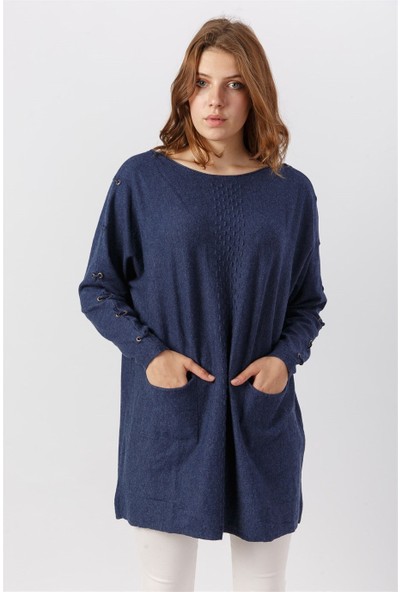 Garmi Kadın Cep Detaylı Tunik Indigo Garmi Kadın Cep Detaylı Tunik Indigo