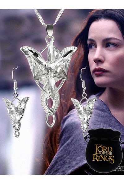 Abbsee 925A Gümüş K. Elf Kolye Küpe Set Yüzüklerin Efendisi Arwen Evenstar Akşam Yıldızı Abbsee 925A Gümüş K. Elf Kolye Küpe Set Yüzüklerin Efendisi Arwen Evenstar Akşam Yıldızı