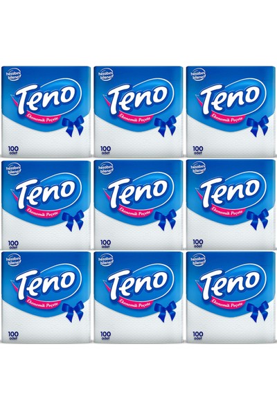 Teno Peçete 100'LÜ x 9 Paket Teno Peçete 100'LÜ x 9 Paket