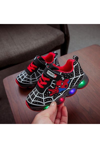 Anteasy Shop Spider-Man Işıklı Çocuk Ev Ayakkabısı (Yurt Dışından)