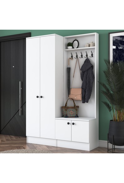 Rani P6 Modern Portmanto Ayakkabılık Vestiyer Beyaz M5 Rani P6 Modern Portmanto Ayakkabılık Vestiyer Beyaz M5