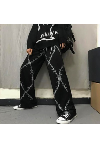 Köstebek Anime Harajuku Dikenli Tel Desenli Unisex Eşofman