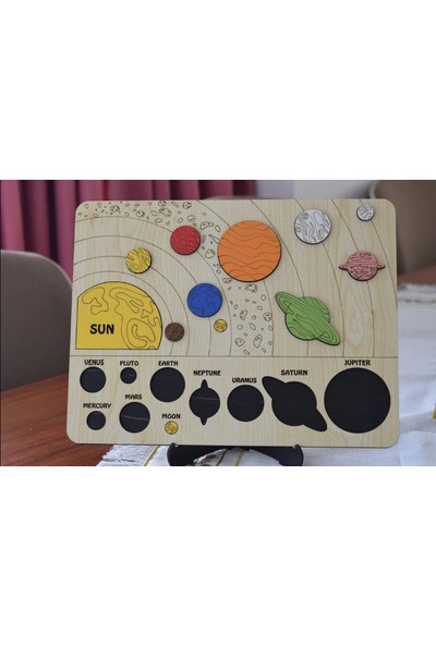 Bebek Özel Ahşap Montessori Gezegenler Puzzle (Renkli) Bebek Özel Ahşap Montessori Gezegenler Puzzle (Renkli)