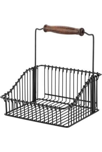 Deneby Ferforje Metal Retro Sepet Siyah - Mutfak, Çok Amaçlı Deneby Ferforje Metal Retro Sepet Siyah - Mutfak, Çok Amaçlı