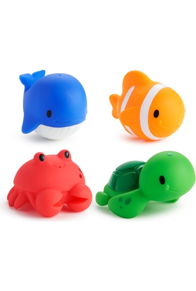 Munchkin Okyanus Hayvanları Ile Banyo Fışkırtmaları, 4'lü Paket