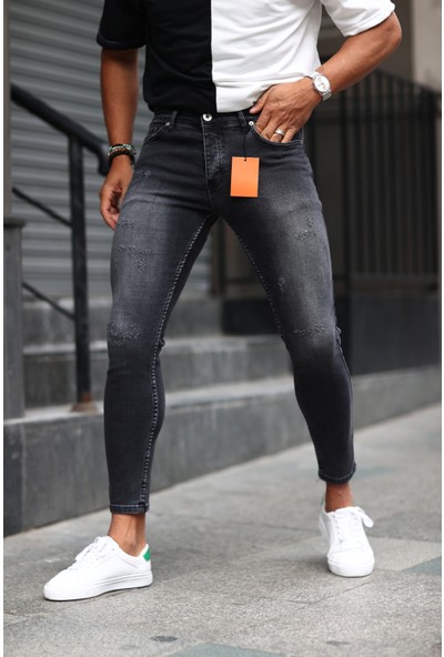 Karpefingo Erkek Slimfit Antrasit Kot Pantolon Karpefingo Erkek Slimfit Antrasit Kot Pantolon