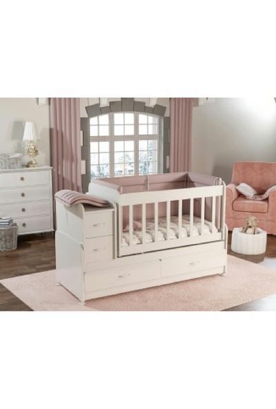 Bubu Home Paswing Büyüyen Çekmeceli Sallanır Beşik Beyaz