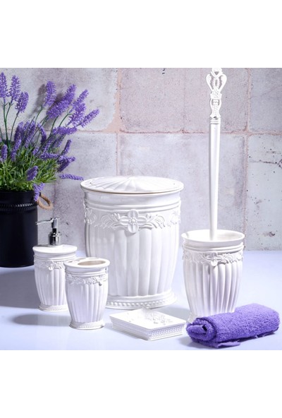 Luwi Shopping Sultan 5 Parça Banyo Takımı Beyaz Luwi Shopping Sultan 5 Parça Banyo Takımı Beyaz