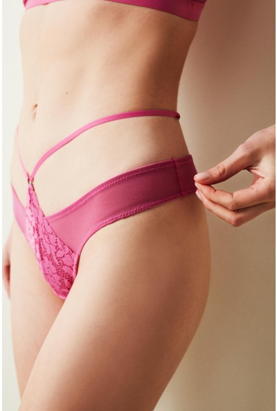 Penti Fuşya Heart Brazilian Külot