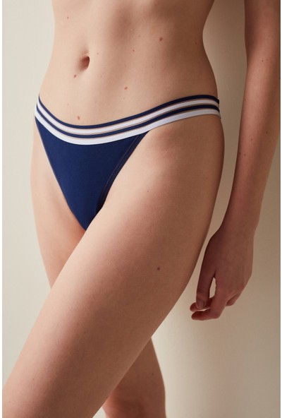 Penti Lacivert Triangle Banded Brazilian