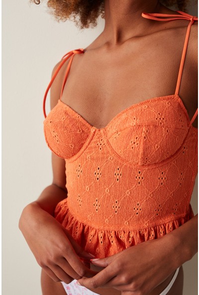 Penti Turuncu Frill Croplet Büstiyer Penti Turuncu Frill Croplet Büstiyer