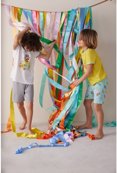 Penti Çok Renkli Road Trip 4lü Pijama Takımı Penti Çok Renkli Road Trip 4lü Pijama Takımı