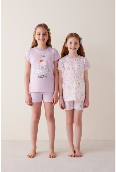 Penti Çok Renkli Kız Çocuk Hippie Bunny 4lü Pijama Takımı