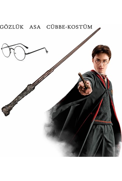 Harry Potter Pelerin Gryffindor Kostüm Cübbe - Asa - Gözlük Harry Potter Pelerin Gryffindor Kostüm Cübbe - Asa - Gözlük