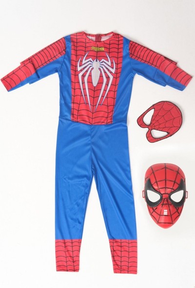 Spiderman Beyaz Baskılı Yeni Örümcek Adam 2 Maskeli Kostüm Spiderman Beyaz Baskılı Yeni Örümcek Adam 2 Maskeli Kostüm