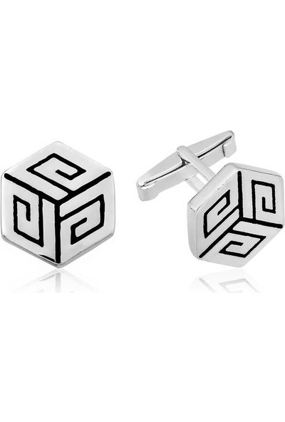 Gumush Gümüş Vintage Desenli Petek Kol Düğmesi Gumush Gümüş Vintage Desenli Petek Kol Düğmesi