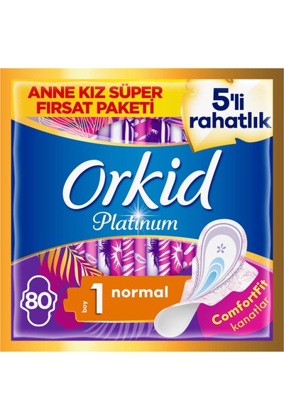 Orkid Platinum Hijyenik Ped Normal 80 Adet Anne Kız Paketi