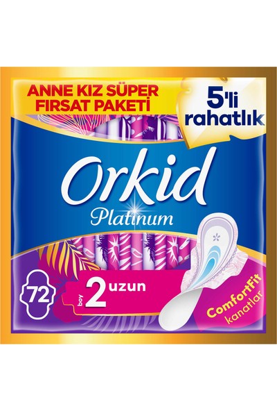 Orkid Platinum Hijyenik Ped Uzun 72 Adet Anne Kız Paketi Orkid Platinum Hijyenik Ped Uzun 72 Adet Anne Kız Paketi