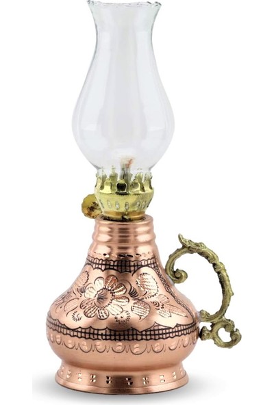 Morya Bakır Gaz Lambası Mat Renk Küçük Boy Işlemeli Morya Bakır Gaz Lambası Mat Renk Küçük Boy Işlemeli