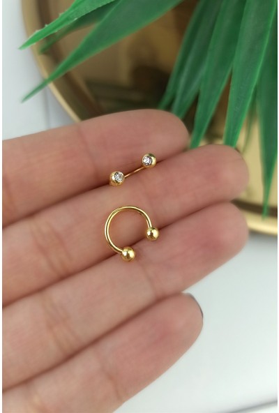 316 Cerrahi Çelik Taşlı Septum Piercing TRPIERCING0134
