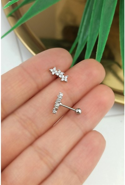 316 Cerrahi Çelik Sıralı Çiçek Piercing TRPIERCING0147