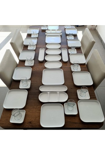 12 Kişilik 48 Parça Seramik Kare Valentina Kahvaltı Takımı 12 Kişilik 48 Parça Seramik Kare Valentina Kahvaltı Takımı