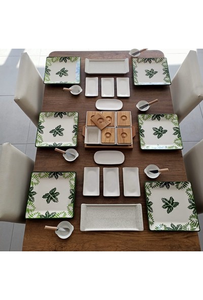 6 Kişilik 30 Parça Yeşil Yapraklı Doğa Kahvaltı Takımı 6 Kişilik 30 Parça Yeşil Yapraklı Doğa Kahvaltı Takımı