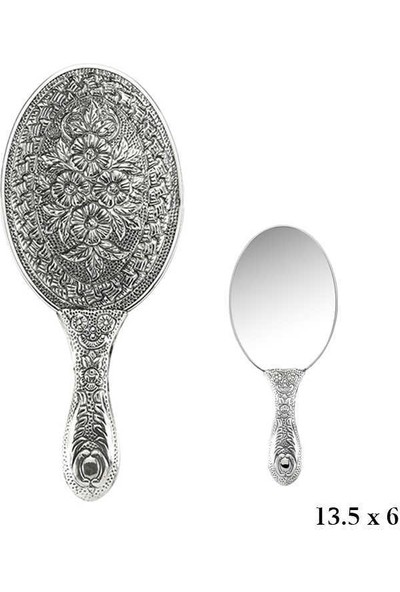 Gumush Papatya Motifli El Aynası