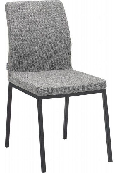 Maya Sandalye Gri Kumaş Siyah Ayak